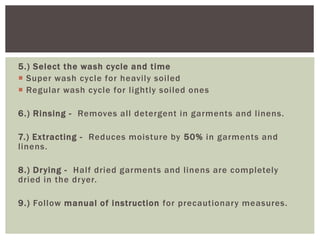 washing and ironing, linens and fabrics | PPTX
