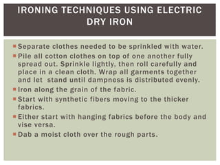 washing and ironing, linens and fabrics | PPTX