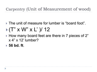 Tle review-drafting-carpentry-masonry-plumbing-electricity | PPTX