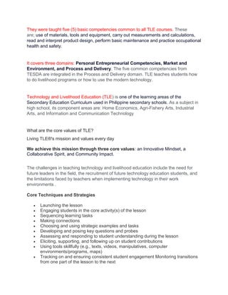 tle1. nature scope and components of TLE | DOCX