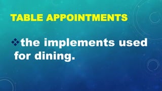 Tle 10 l3 table appointments | PPTX