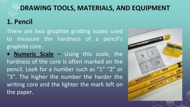 Drawing Tools, Materials, and Equipment | PPTX | Drawing and Sketching | Arts and Crafts