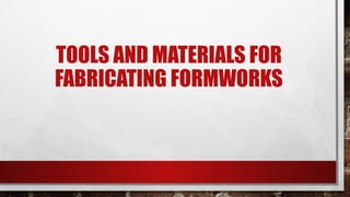 TLE 10 CARPENTRY Q2 M3 PREPARE TOOLS AND MATERIALS FOR FABRICATING ...