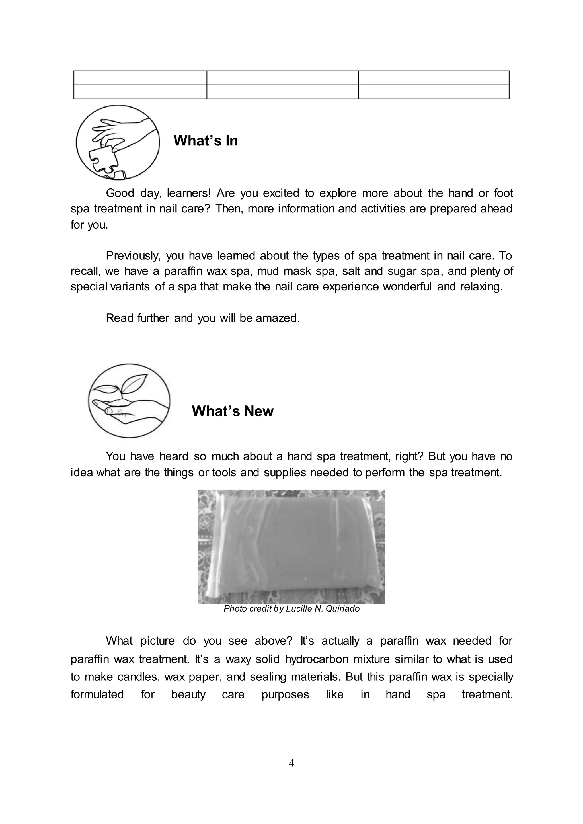 TLE10_HE_BeautyNailCareServices_Q1_M3_ApplyHandTreatment_v3.doc