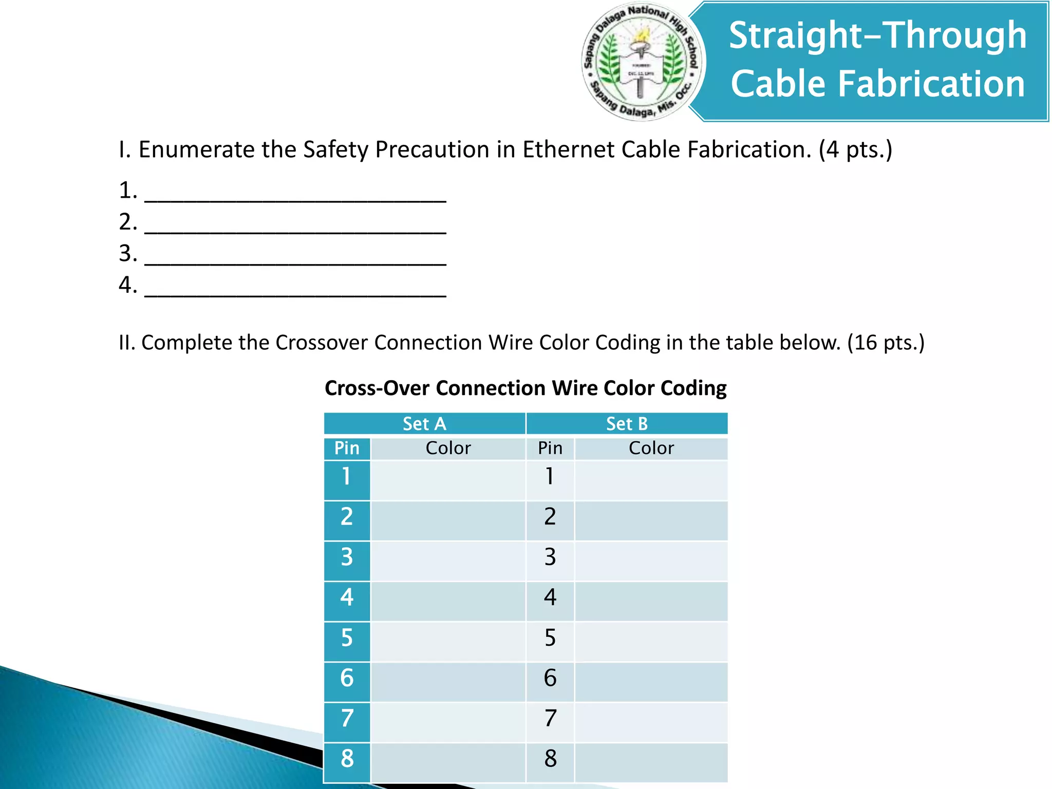 TLE 10 (ICT): LAN Cabling | PPTX