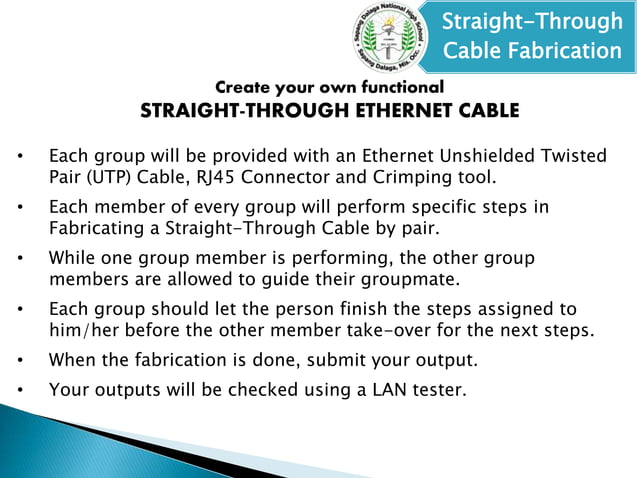 TLE 10 (ICT): LAN Cabling | PPTX | Computer Networking | Computing