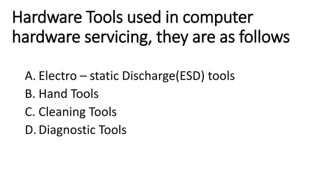TLE 10 week 2 - Use of Hand Tools and Equipment in Computer.pptx ...