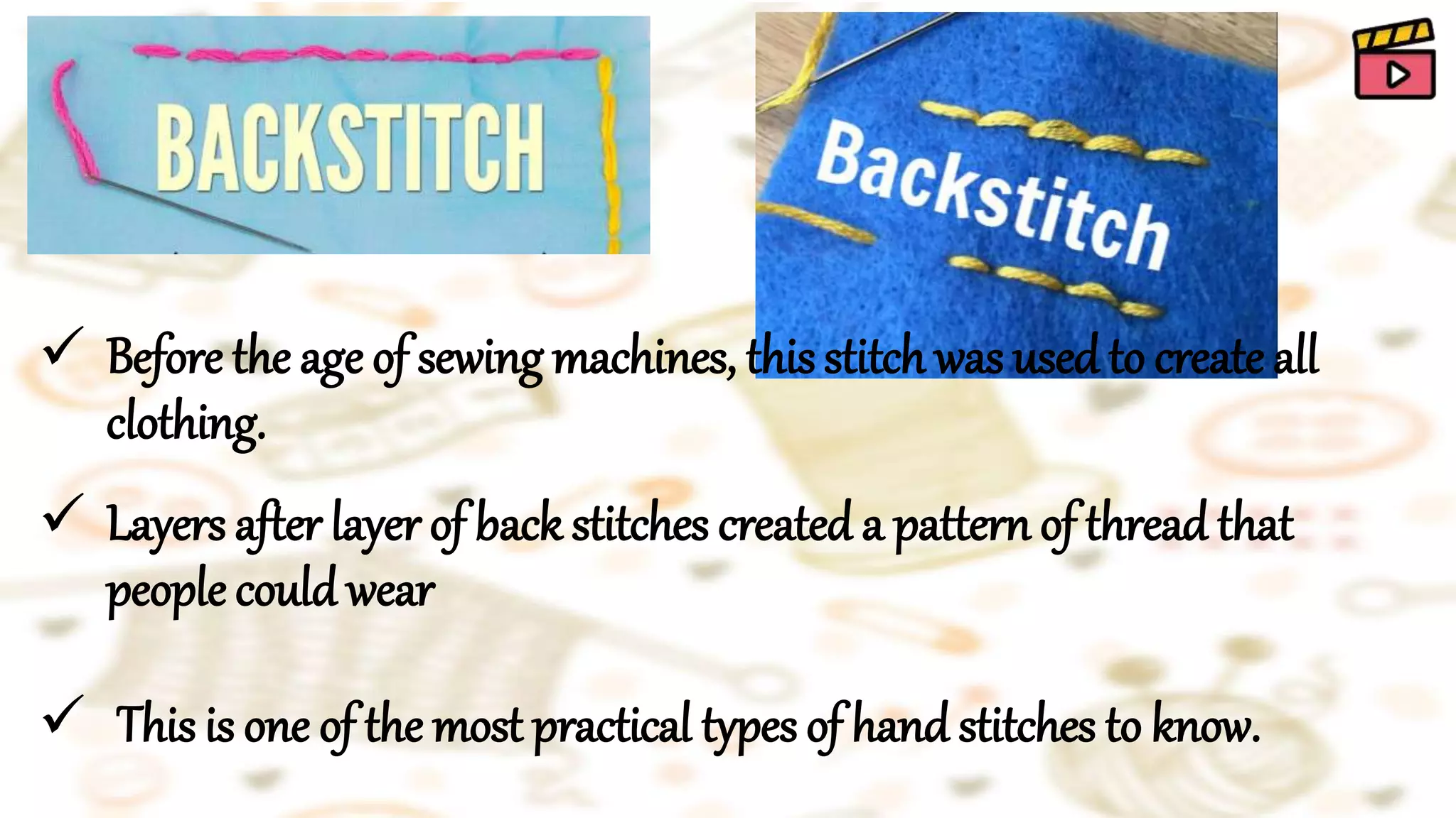Basic Hand Stitches | PPTX