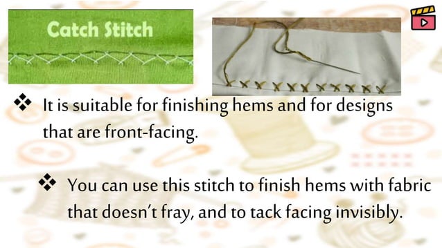 Basic Hand Stitches | PPTX | Needlework | Arts and Crafts