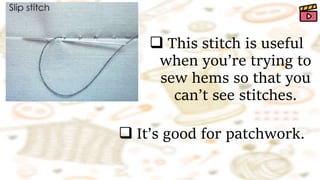 Basic Hand Stitches | PPTX