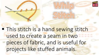 Basic Hand Stitches | PPTX