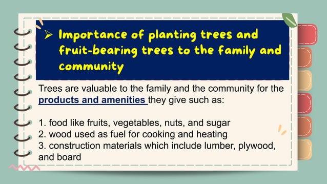 TLE 6 AGRICULTURE WEEK 1-Lesson 1: Importance of Planting Trees and Fruit-Bearing Trees | PPTX ...