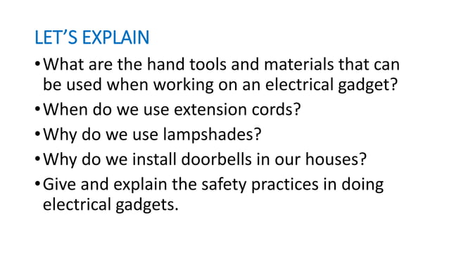 TLE 6 PPT Q3 - Production And Repair Of Simple Electrical Gadgets.pptx ...