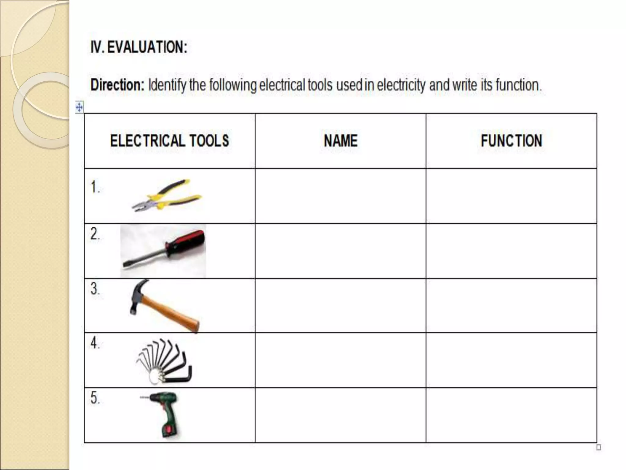 TLE 6 PPT Q4 - Electrical Tools And Its Function.pptx