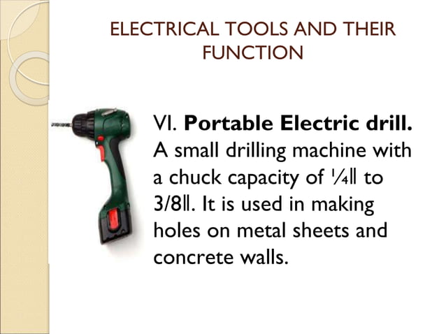 TLE 6 PPT Q4 - Electrical Tools And Its Function.pptx | Woodworking ...