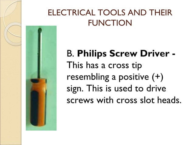 TLE 6 PPT Q4 - Electrical Tools And Its Function.pptx | Woodworking ...