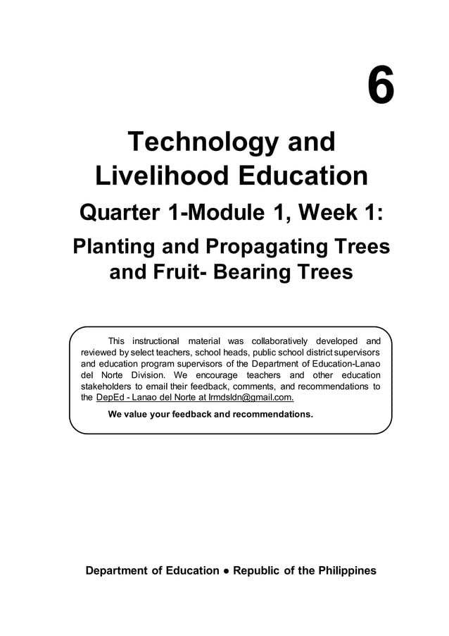 Tle6 q1 mod1_planting_and_propagating_trees_and_fruit-bearing_trees ...