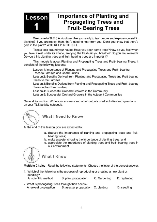 Tle6 q1 mod1_planting_and_propagating_trees_and_fruit-bearing_trees ...