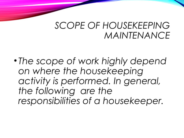 HOUSEKEEPING | PPT | Indoor Environmental Quality | Home & Garden