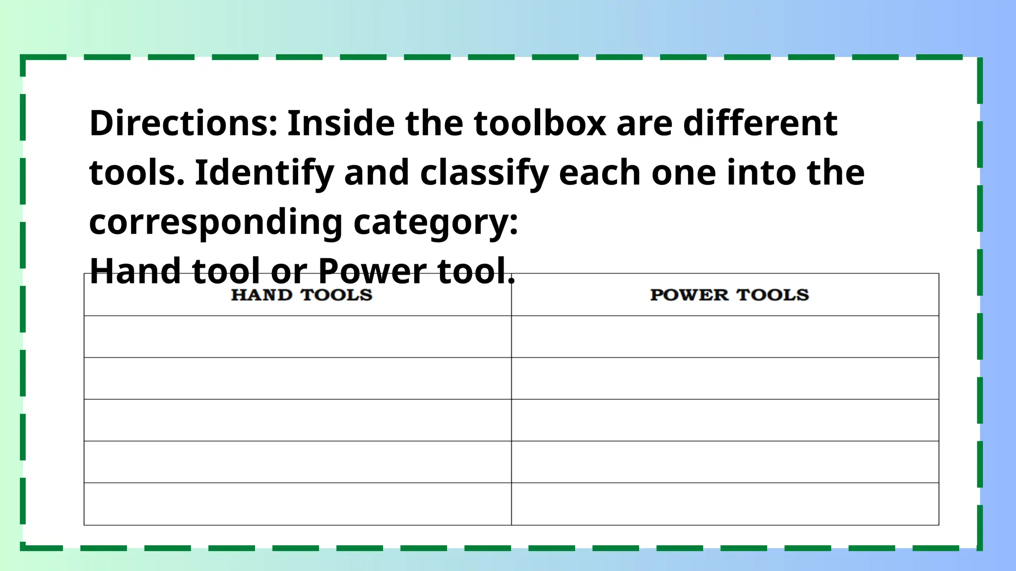 TLE 7 - 3rd Topic - Hand Tools, Power Tools, Instruments, and Equipment Used in Industrial Arts.pptx