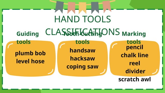 TLE 7 - 3rd Topic - Hand Tools, Power Tools, Instruments, and Equipment ...