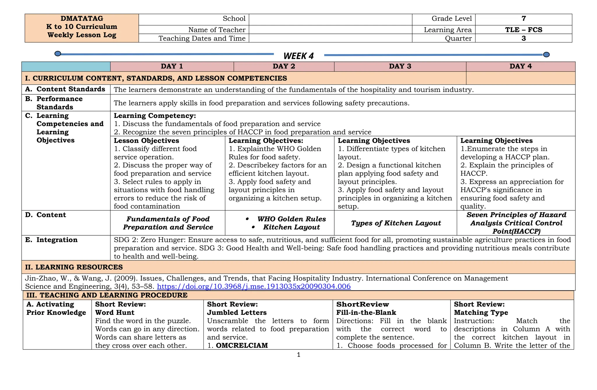 TLE 7-FCS MATATAG CURRICULUM FAMILY AND CONSUMER SCIENCES | DOCX