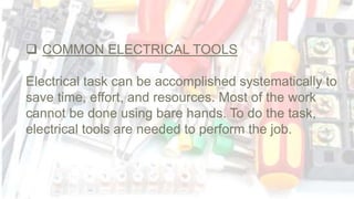 TLE 7 ELECTRICAL WIRING FOR WEEK ONE LESSON NUMBER 1 | PPTX ...