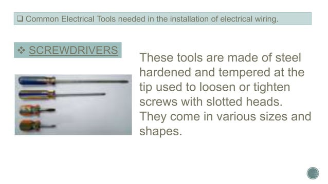 TLE 7 ELECTRICAL WIRING FOR WEEK ONE LESSON NUMBER 1 | PPTX ...