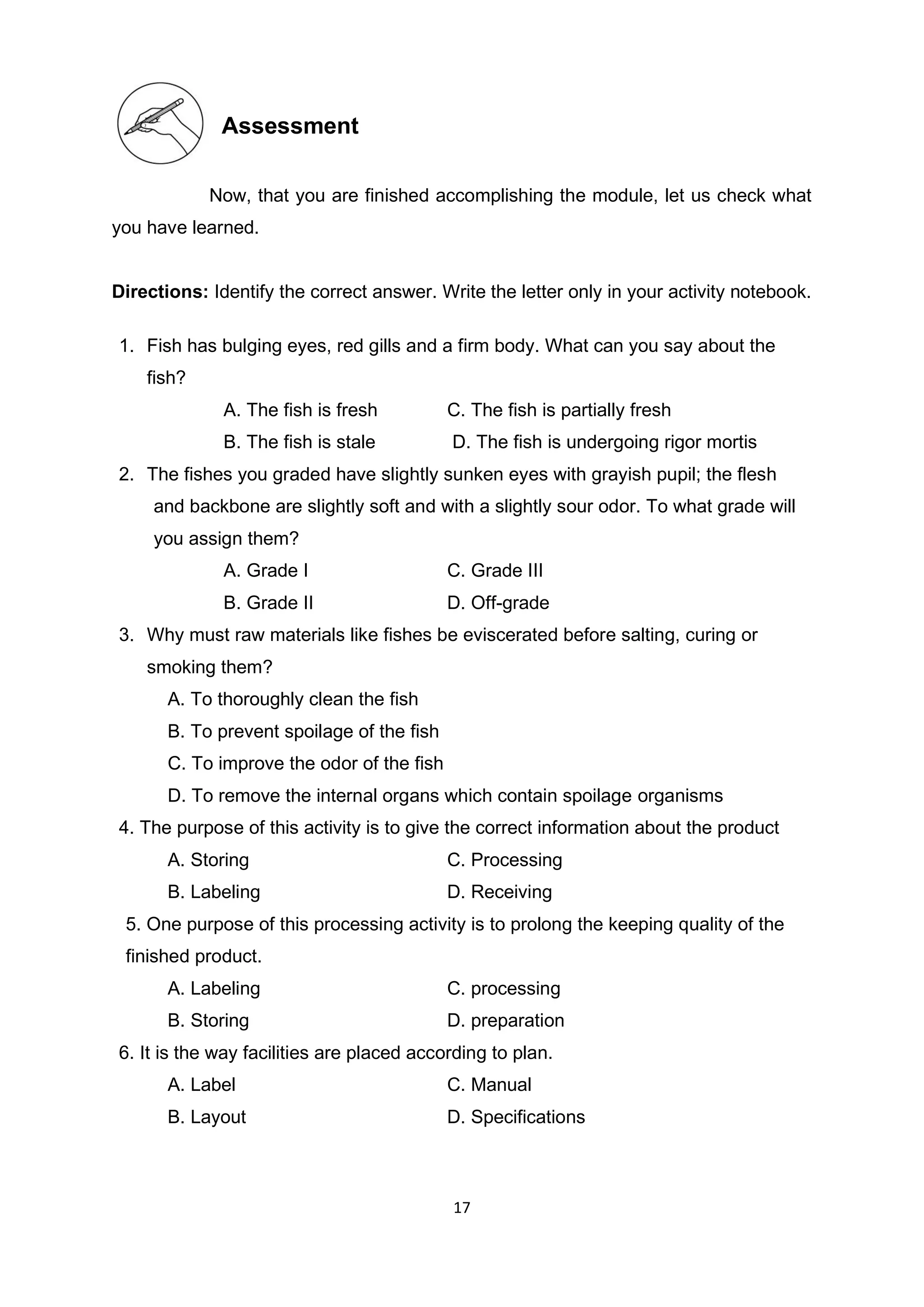 Tle 7 afa food (fish) processing module 5 | PDF