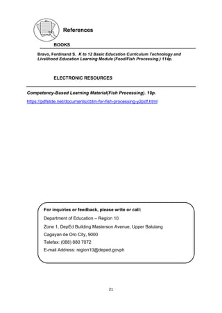 Tle 7 afa food (fish) processing module 5 | PDF