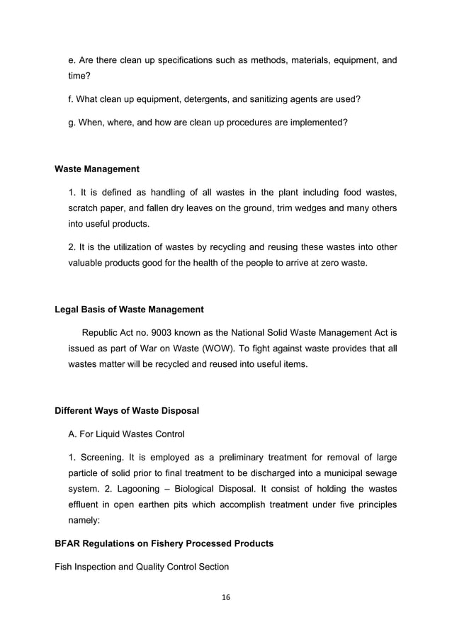 Tle 7 afa food (fish) processing module 8 | PDF