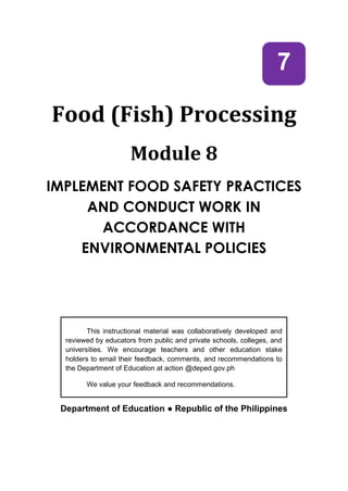 Tle 7 afa food (fish) processing module 8 | PDF