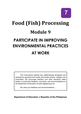 Tle 7 afa food (fish) processing module 9 | PDF