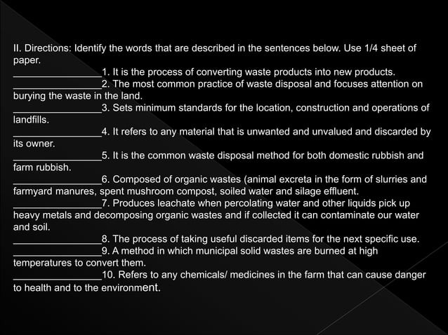 TLE 7 AGRI CROP PRODUCTION.ppt FARM WASTES- x | PPTX | Agriculture ...