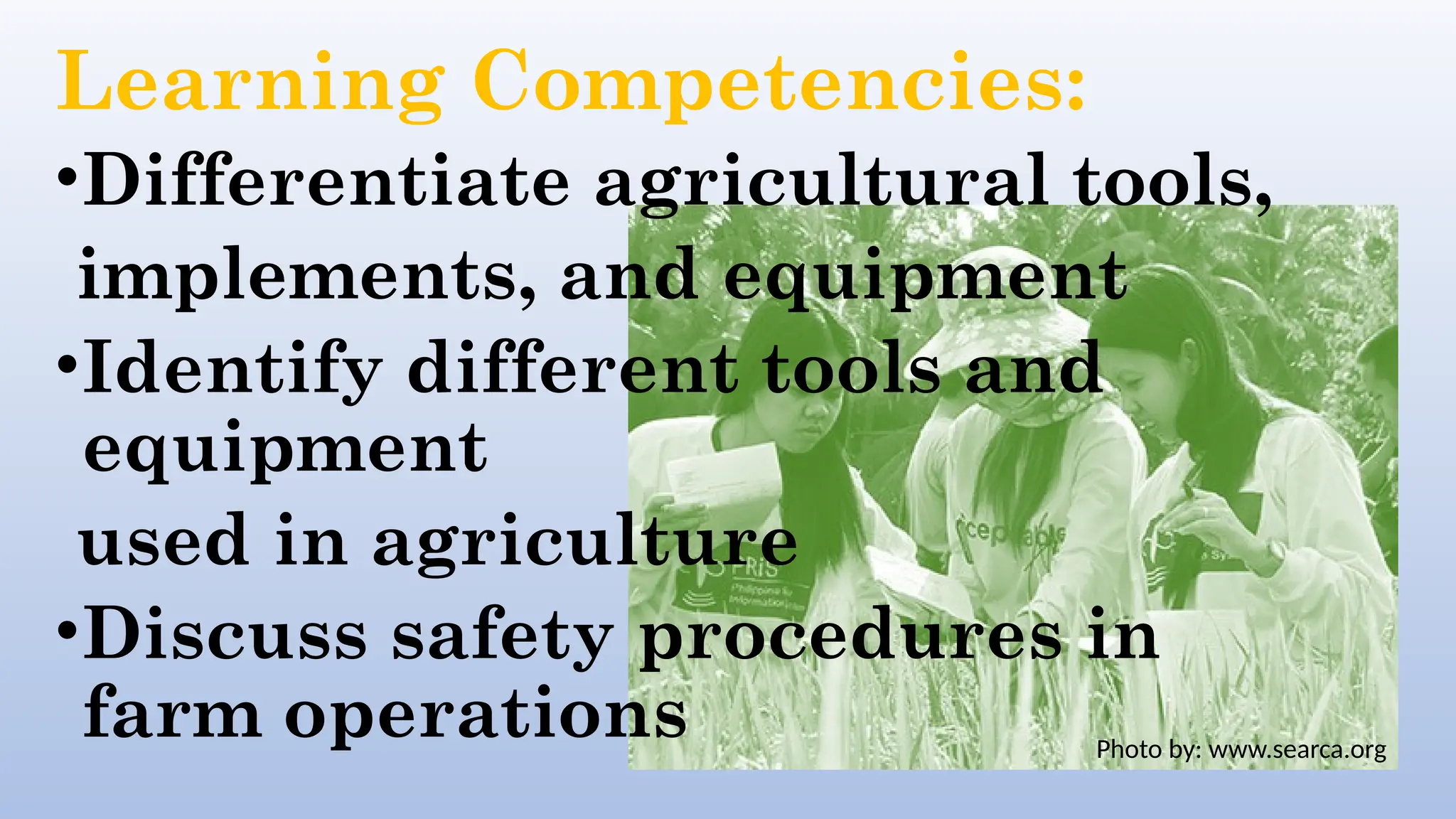 TLE 7 Agriculture and Fishery- Tools And Equipments in Farming.pptx