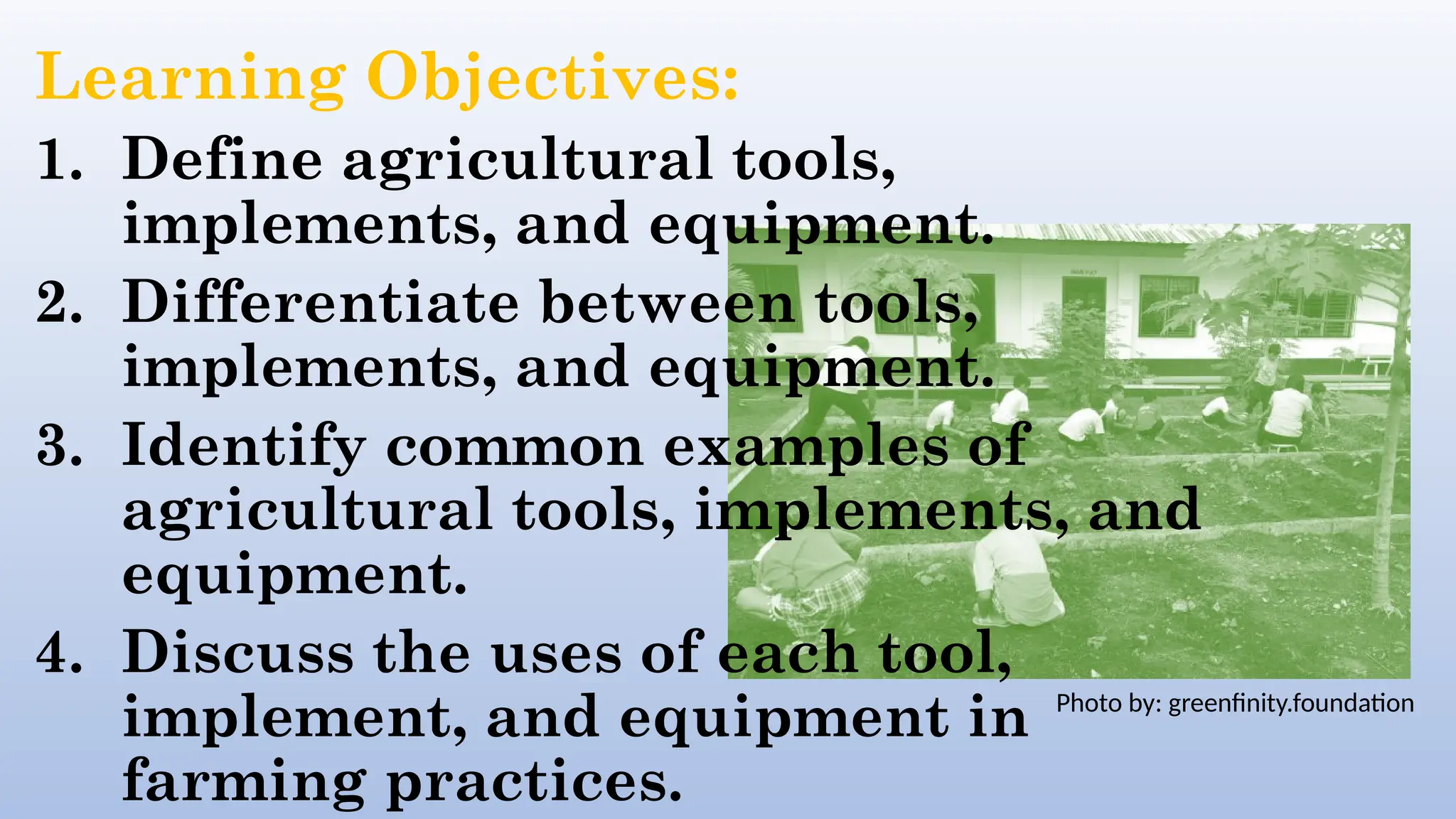 TLE 7 Agriculture and Fishery- Tools And Equipments in Farming.pptx