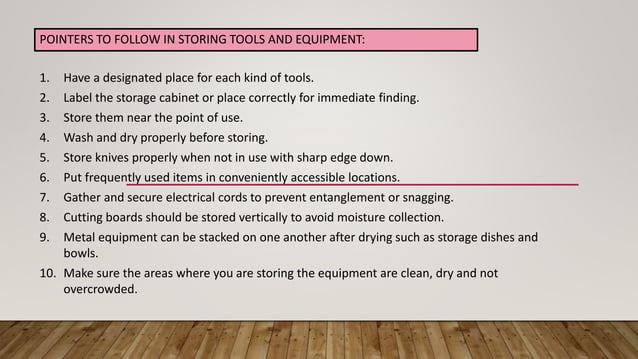 Tle 7 bread and pastry lesson-3-maintain-of-tools-equipment | PPTX