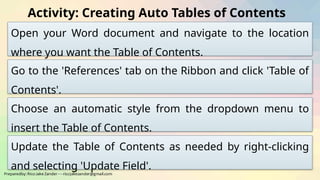 TLE 7 Q1 7 Creating Word Documents with Advanced Features and ...