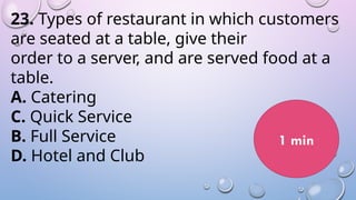 TLE 9- Food and Beverage Services for Grade 9 | PPTX
