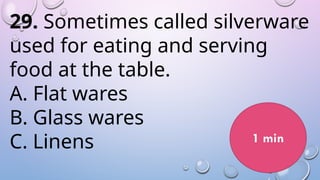 TLE 9- Food and Beverage Services for Grade 9 | PPTX