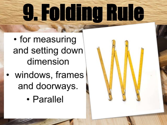 TLE9 Measuring and Marking tools | PPTX | Woodworking | Arts and Crafts