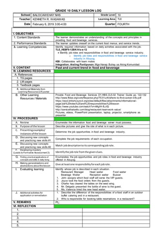 TLE DAILY LESSON LOG | DOCX