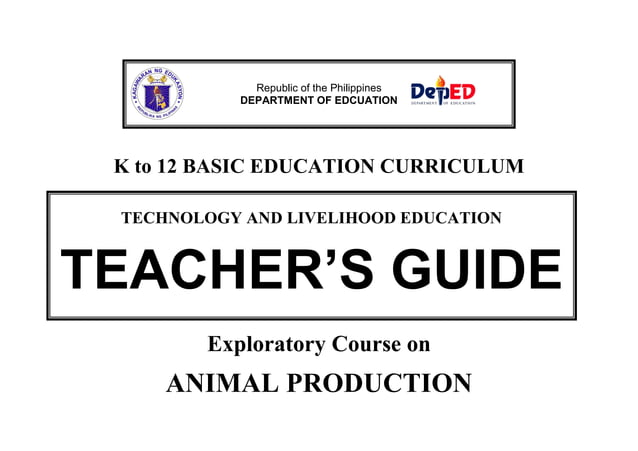 Tle animal production TEAHER's GUIDE | PDF
