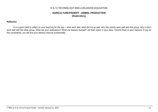 Tle animal production TEAHER's GUIDE | PDF