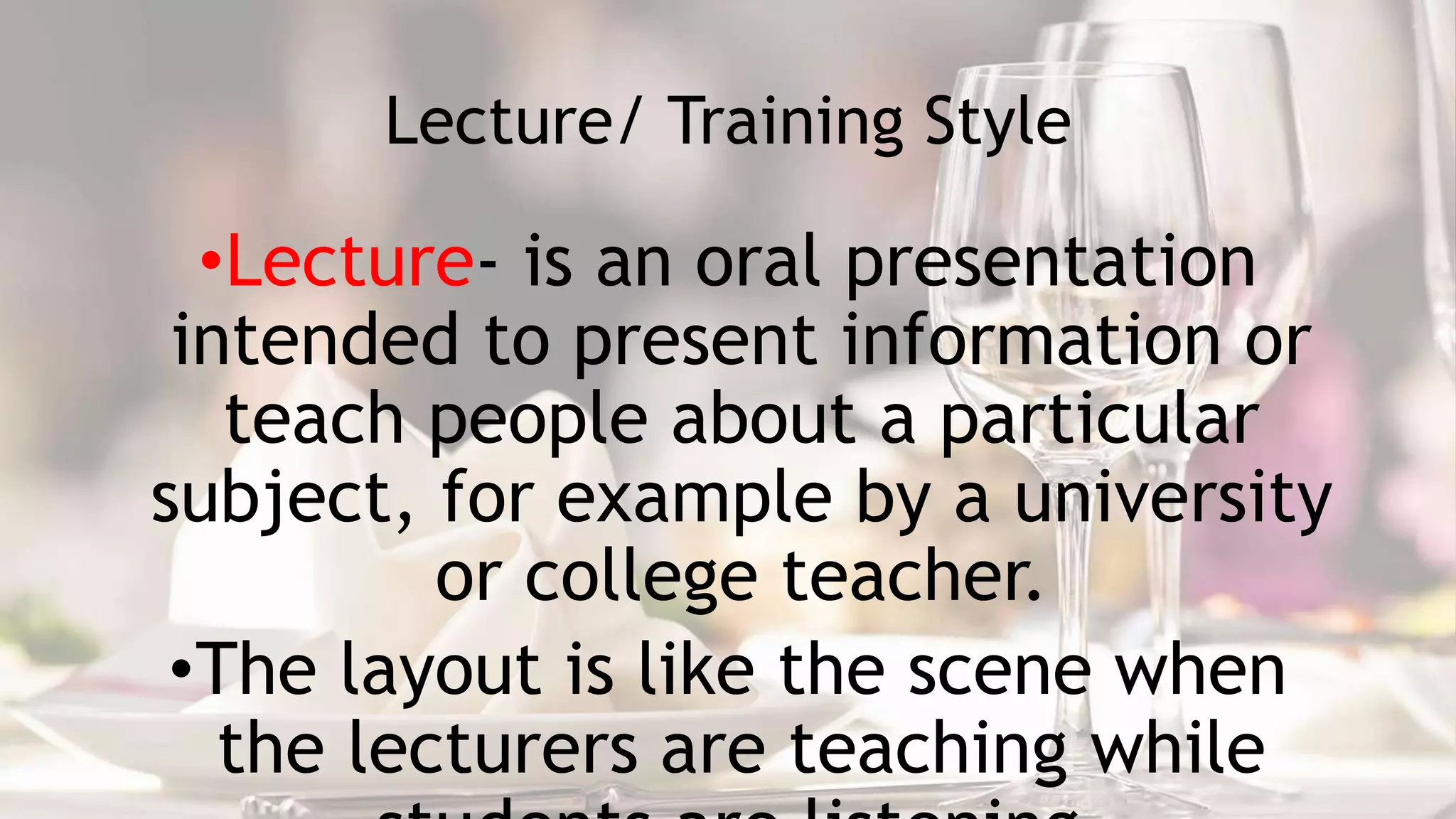 Banquet Set-up Styles | PPTX