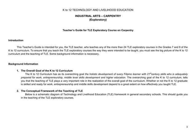 Tle carpentry tg | PDF