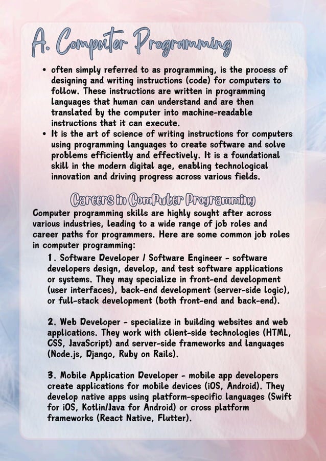 TLE Grade 7 - Sectors of ICT and Its Career and Business Opportunities ...