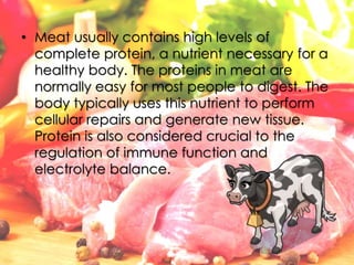 The Nutritive Value of Meat and Poultry | PPTX | Vegetarian Diets ...