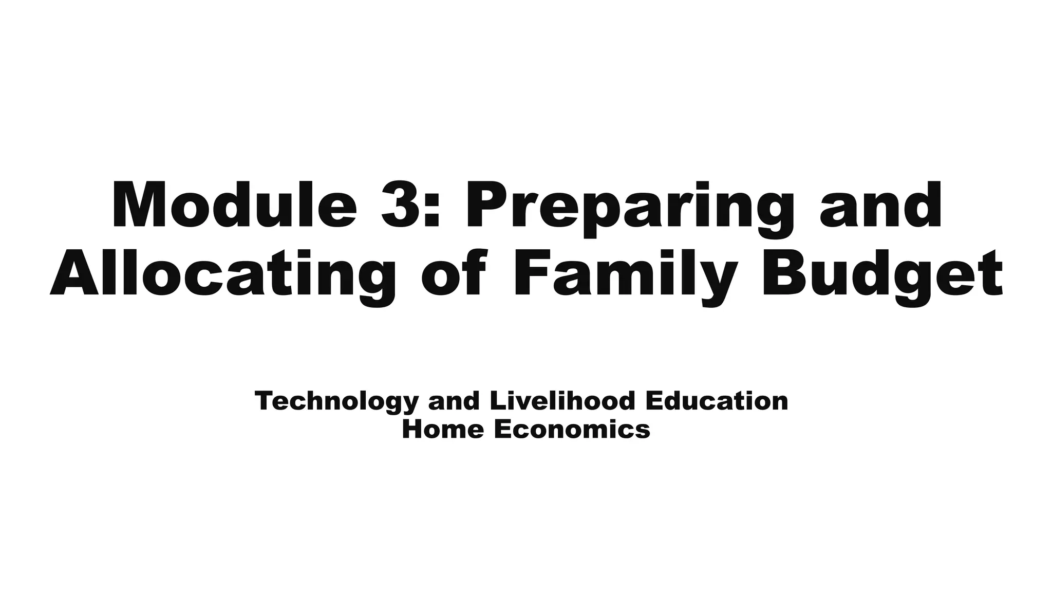 PREPARING AND ALLOCATING OF FAMILLY BUDGET | PPTX