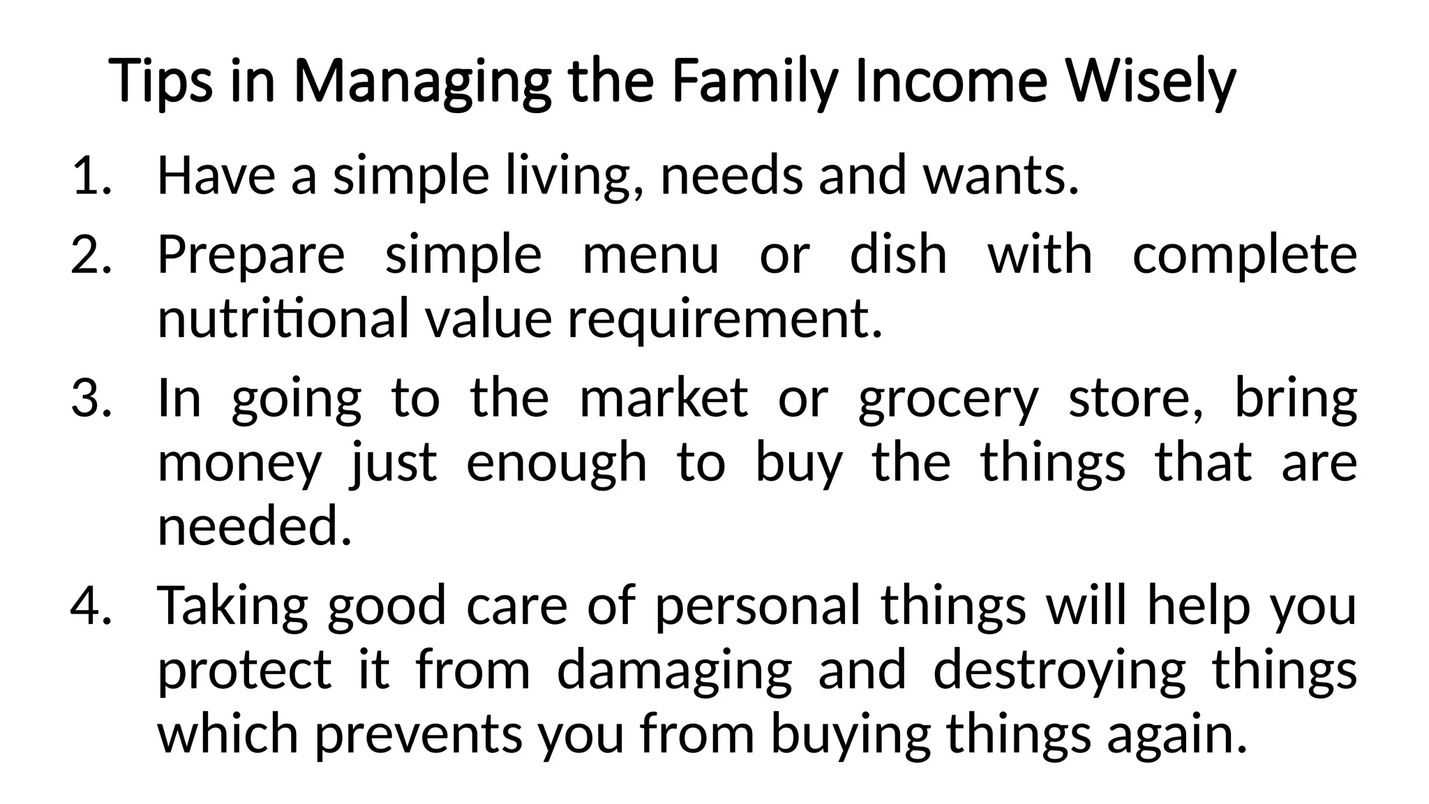 PREPARING AND ALLOCATING OF FAMILLY BUDGET | PPTX